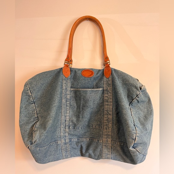 GAP | Bags | Vintage Gap Denim And Leather Duffel | Poshmark